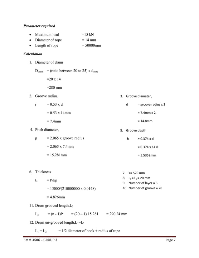 introduction, drawing, calculation for winch design | PDF | Musical ...