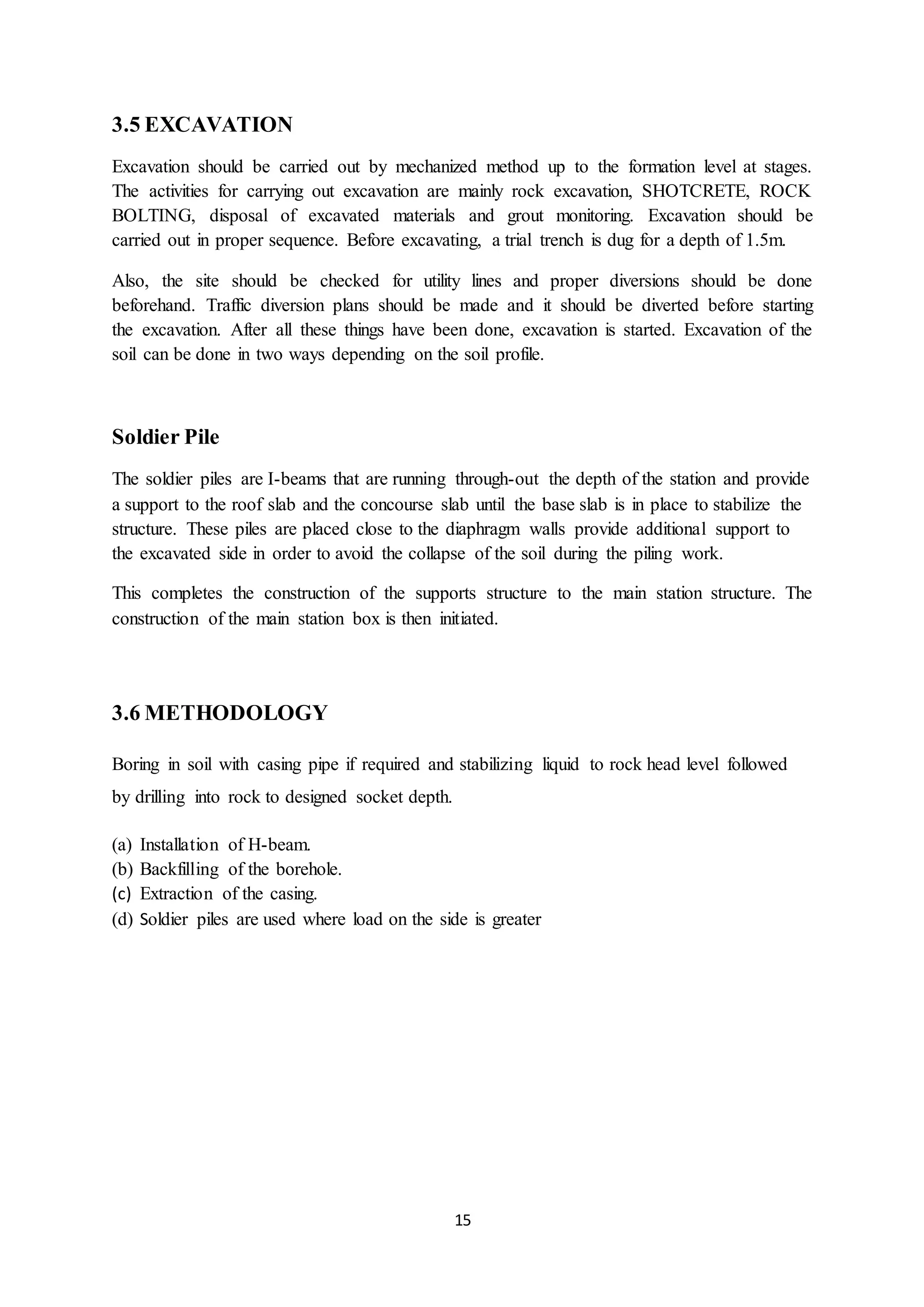 DMRC REPORT ON UNDERGROUND CONSTRUCTION | DOCX