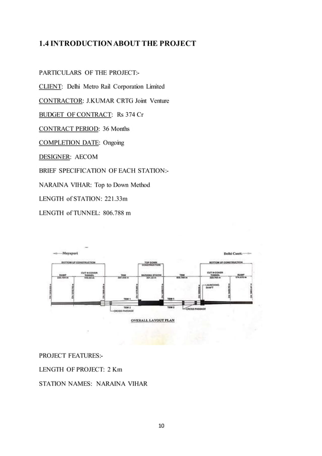 DMRC REPORT ON UNDERGROUND CONSTRUCTION | DOCX