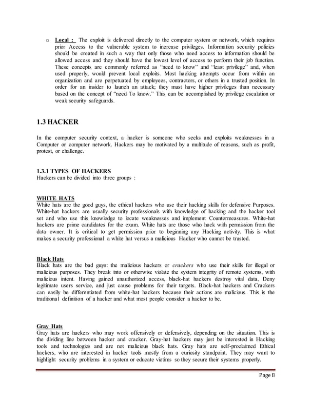 Final report ethical hacking | DOCX | Internet | Computing