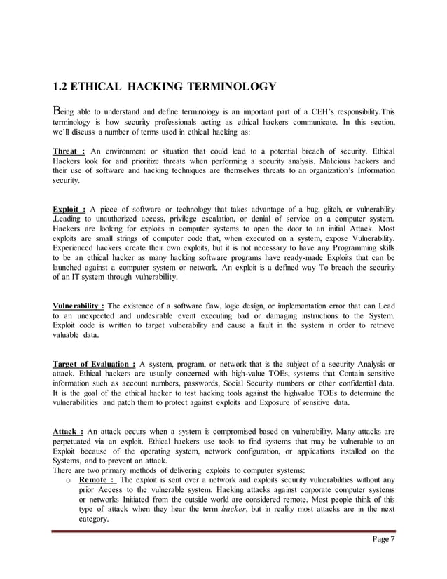 Final report ethical hacking | PDF