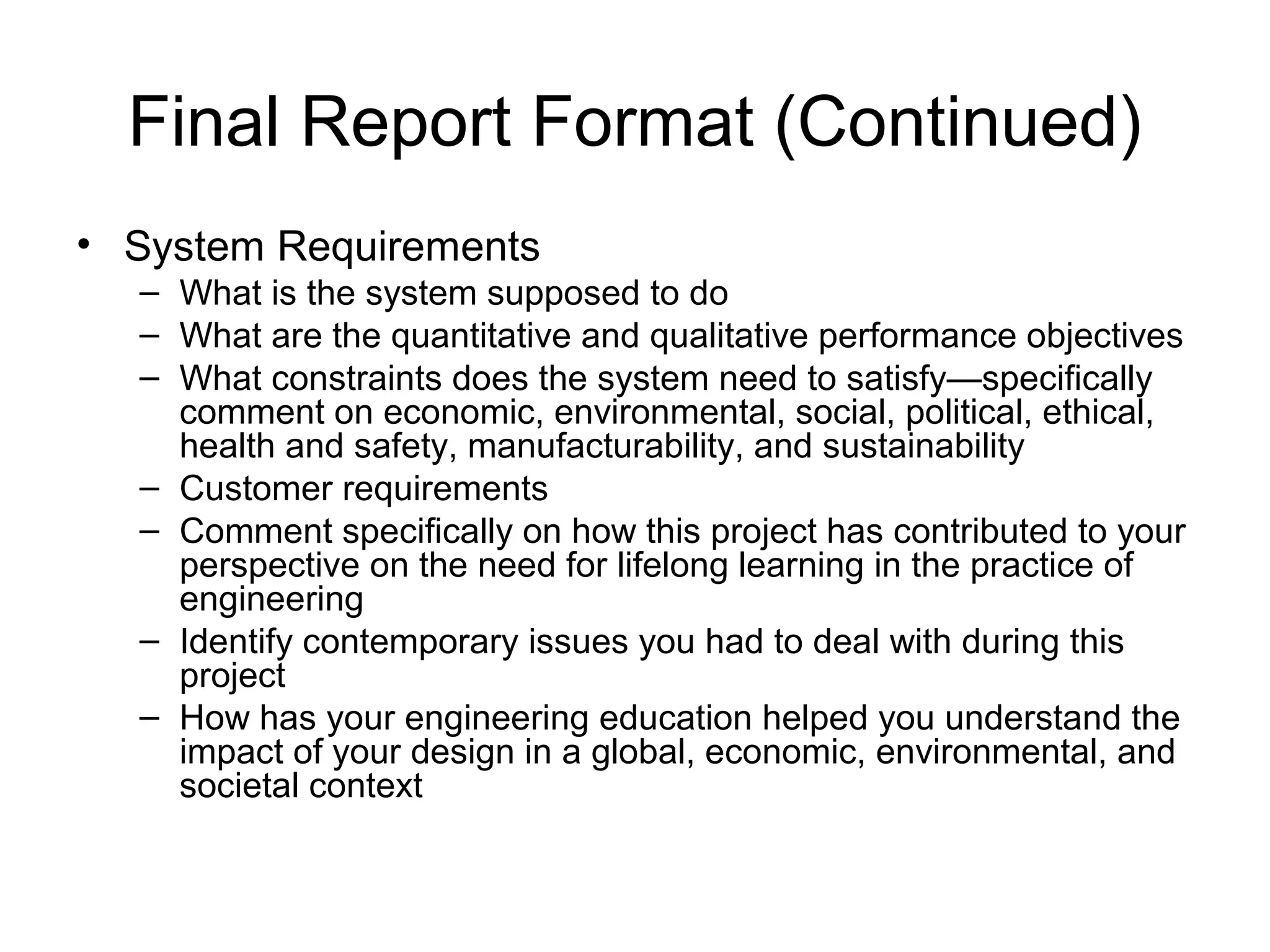 Final reportguidelines | PPT