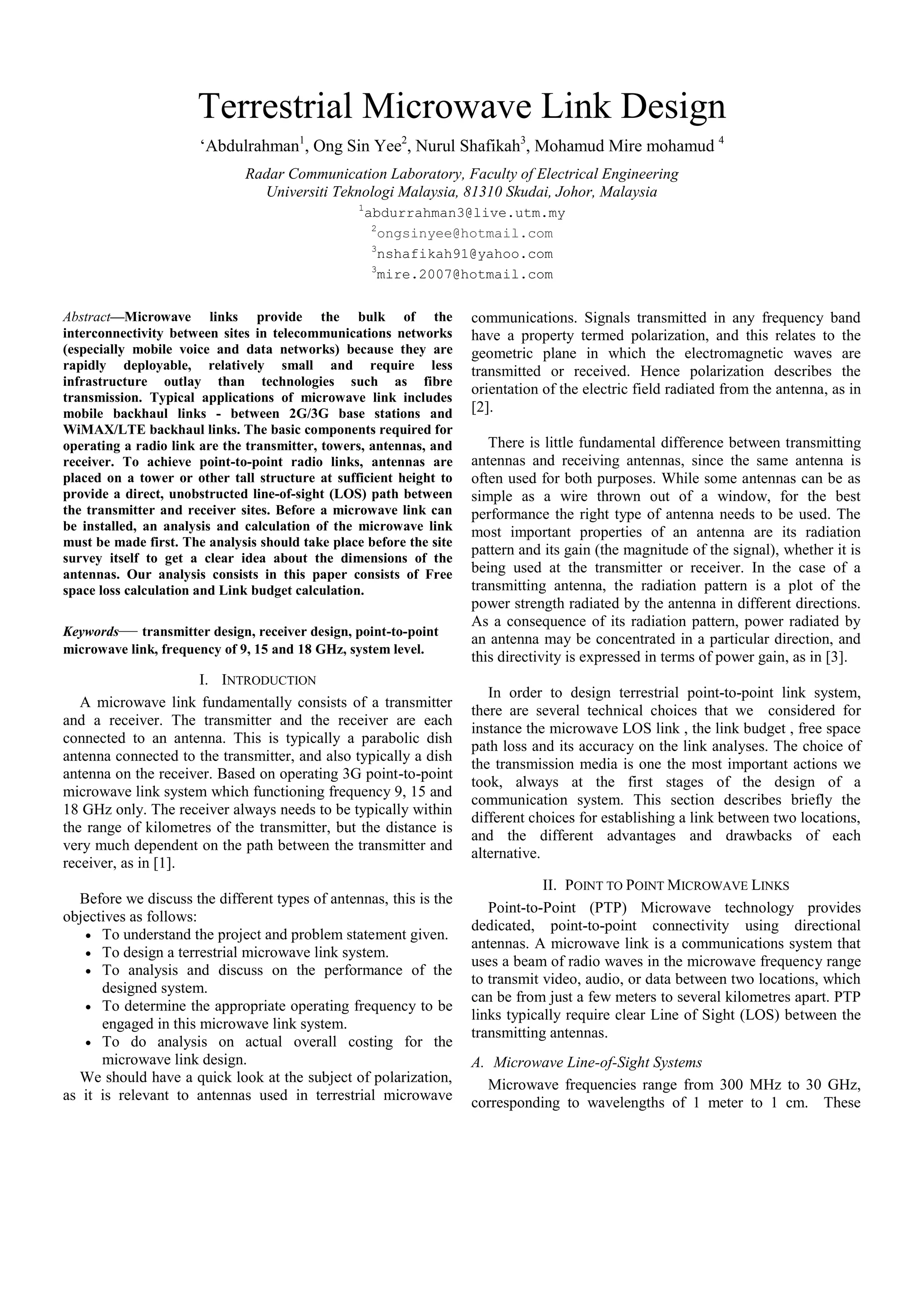 Terrestrial Microwave Link Design | PDF