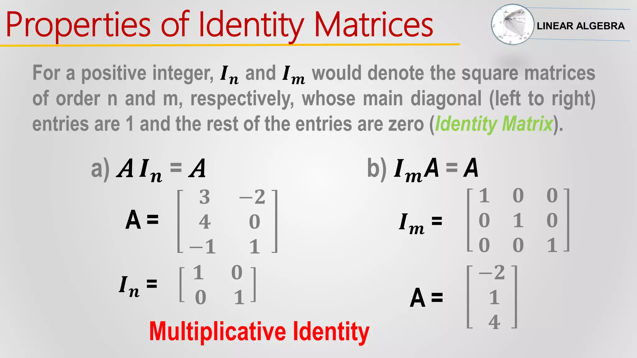 Algebraic Properties Of Matrix Operations Pptx