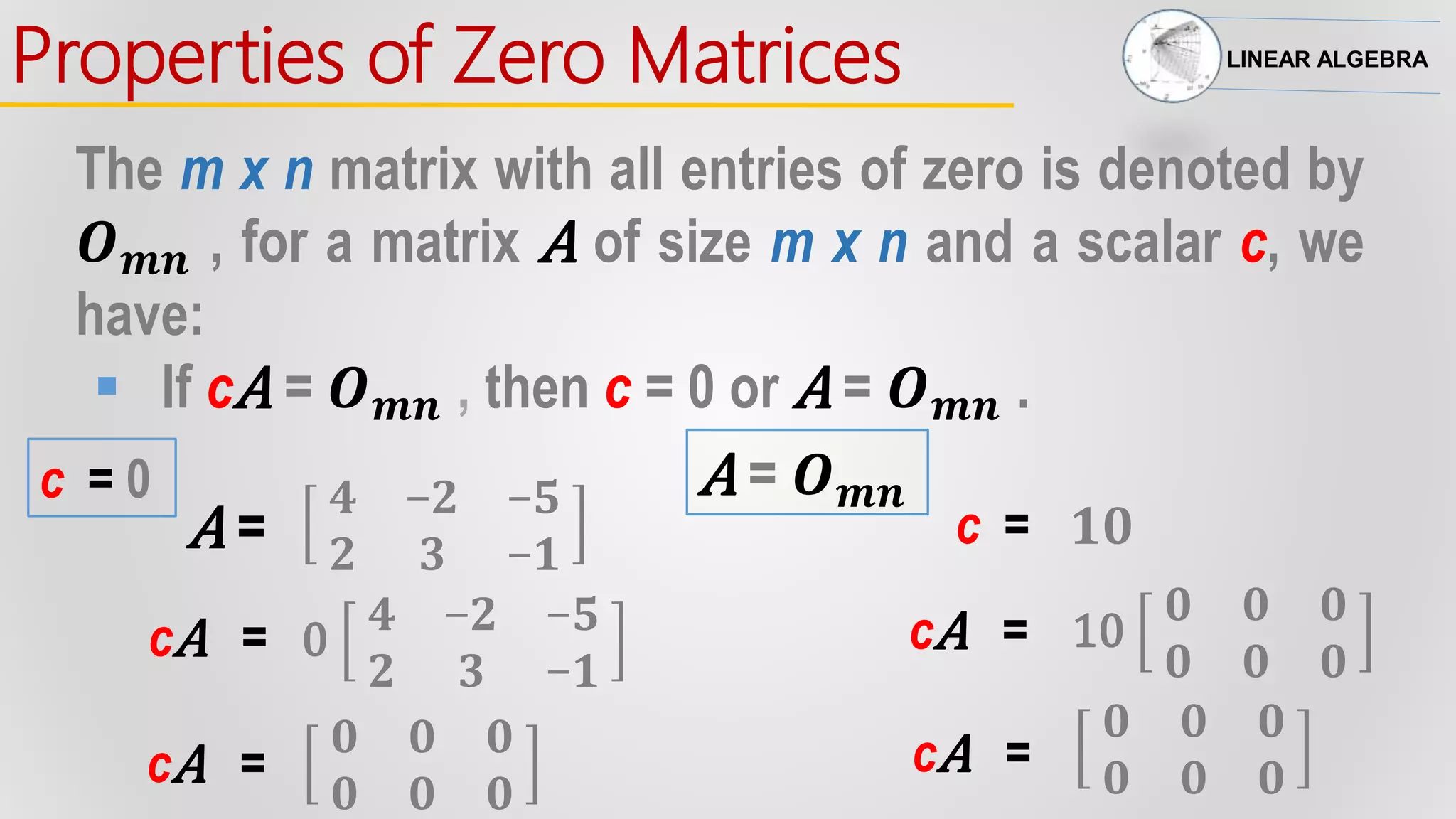 Algebraic Properties of Matrix Operations | PPTX