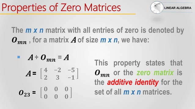 Algebraic Properties of Matrix Operations | PPTX | Physics | Science