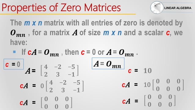 Algebraic Properties Of Matrix Operations Pptx
