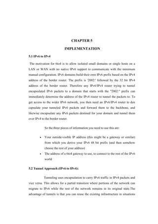 interoperatbility between IPv4 and IPv6 | DOCX | Computer Networking | Computing