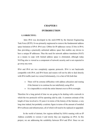 interoperatbility between IPv4 and IPv6 | DOCX | Computer Networking | Computing