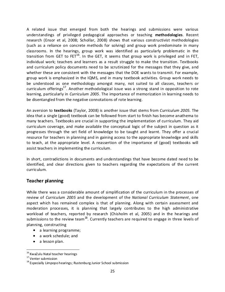 Curriculum Implementation Review Report 2009