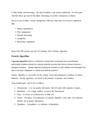 Airline Revenue Management by using Genetic Algorithm | DOCX