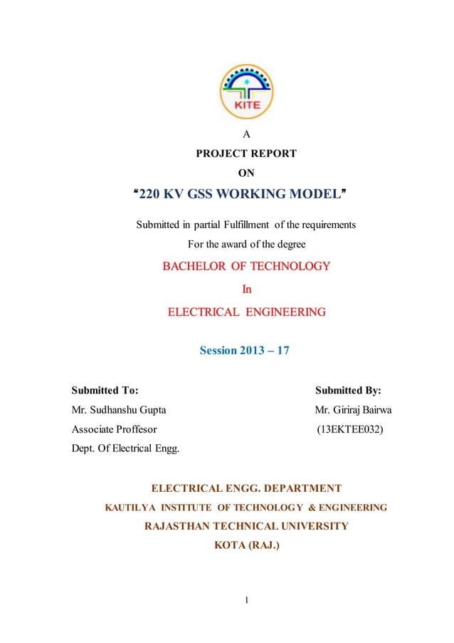 Final report of 220kv gss working model | DOCX | Computer Networking | Computing