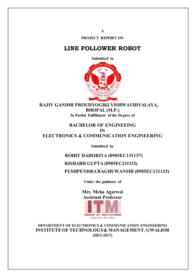 Final report of line follower robot | DOCX | Robotics | Technology & Computing