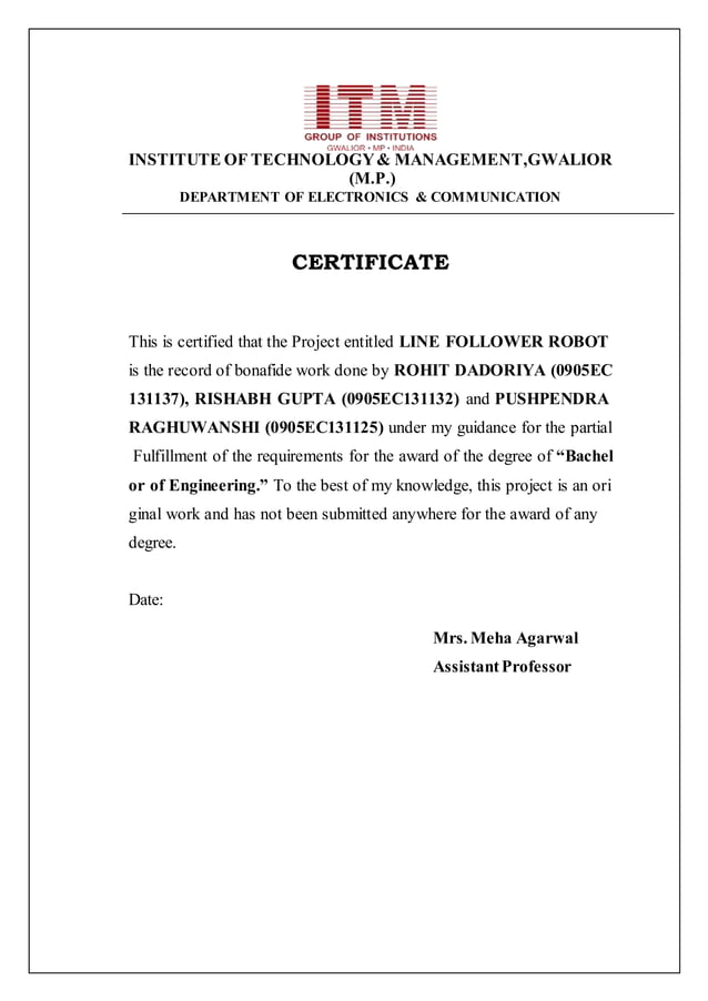 Final report of line follower robot | DOCX | Robotics | Technology & Computing