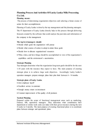 About the management process of Lucky Lanka | DOCX