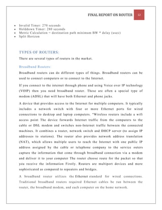 Report on Router | DOCX