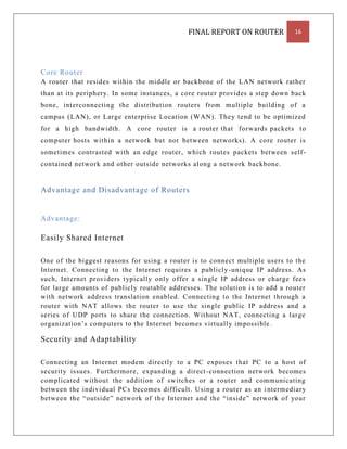 Report on Router | DOCX