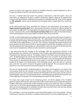 Review of the Administration of the 2020 CSEC and CAPE Examinations by ...