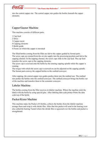 Internship report on CCBPL Pakistan | PDF