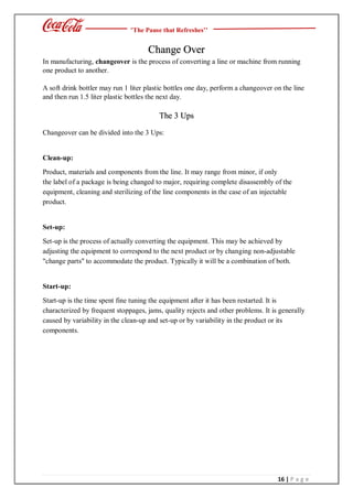 Internship report on CCBPL Pakistan | PDF