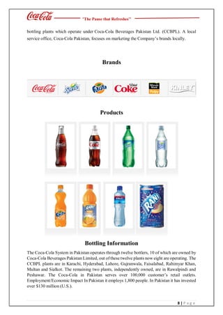 Internship report on CCBPL Pakistan | PDF