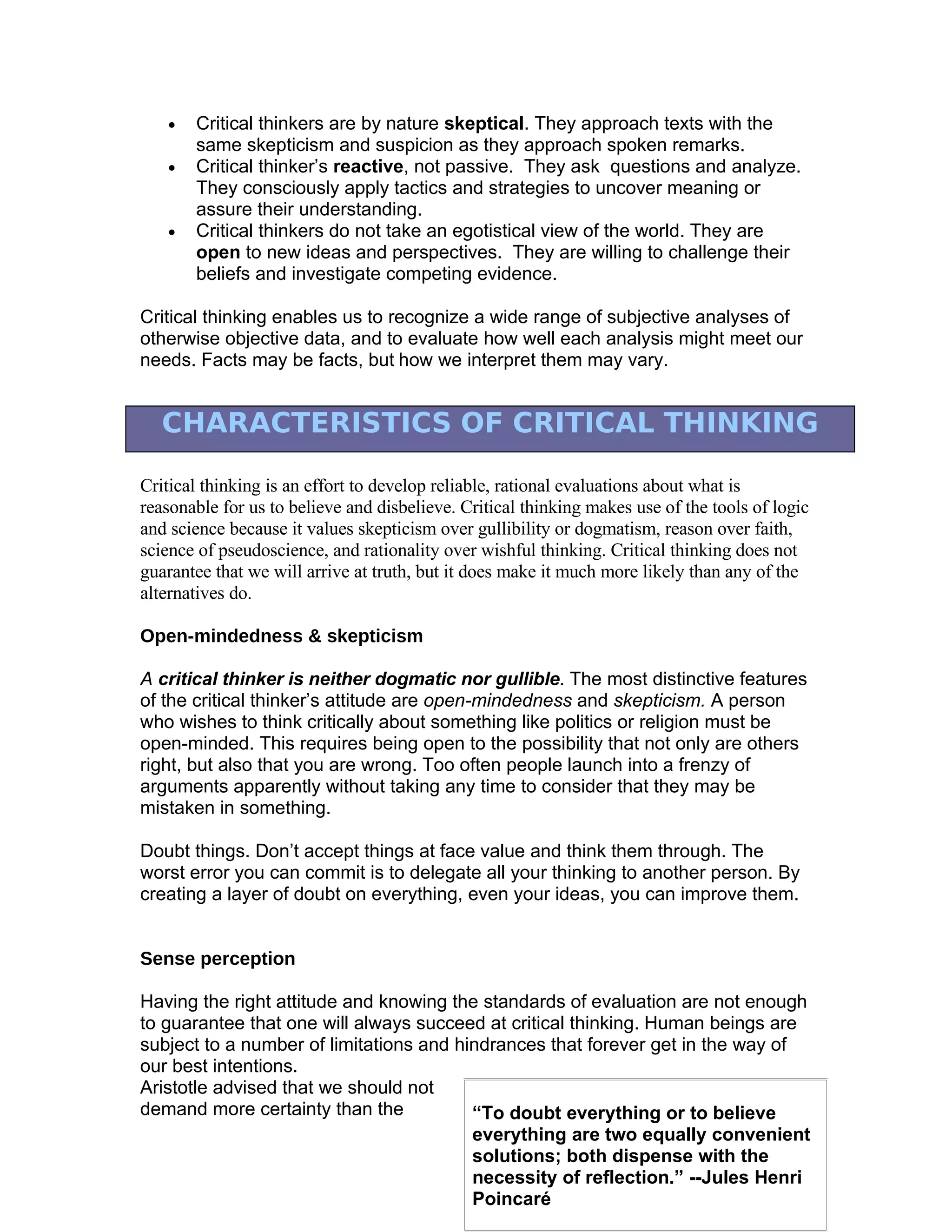 Critical Thinking | DOC
