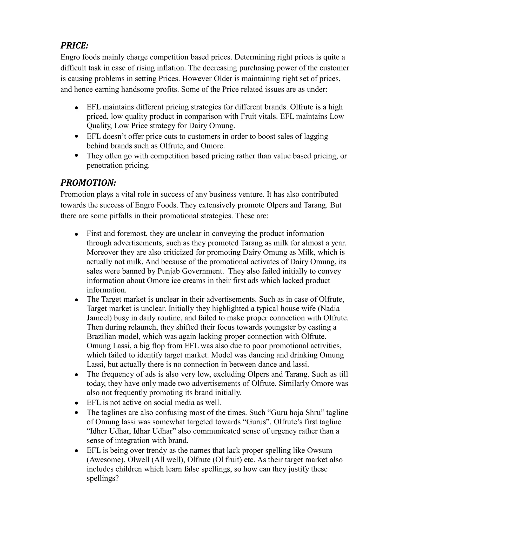 Engro Foods Limited Marketing Project | PPTX