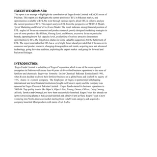 Engro Foods Limited Marketing Project | PPTX