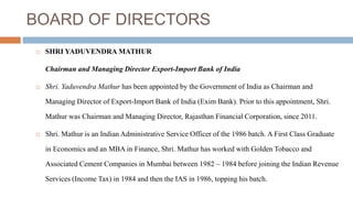 Mukesh Singh (Export Import Bank Of India) | PPTX