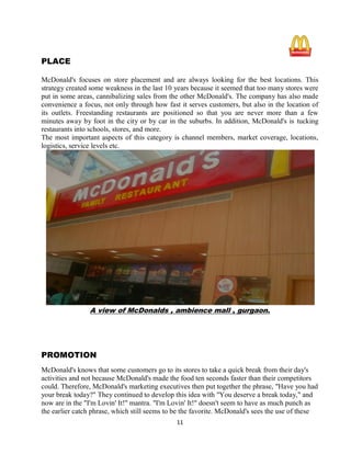 Final report on mcdonalds | PDF