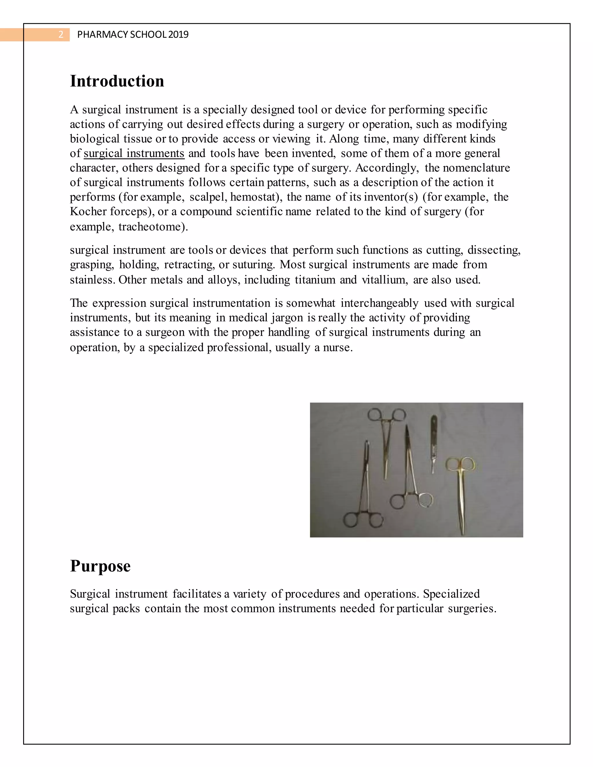 surgical instrument,classification and sterlization | DOCX