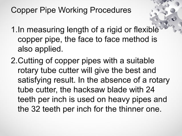 MEASURING, CUTTING, AND JOINING PIPES | PPT | Technology & Computing