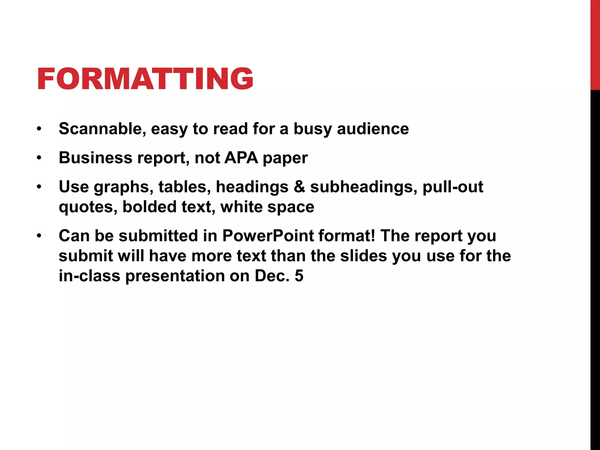 Final report presentation | PPTX