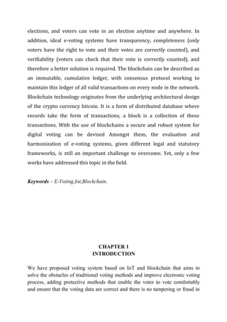 A BLOCKCHAIN AND IOT COUPLED SECURITY MECHANISM FOR VOTING SYSTEMS | DOCX