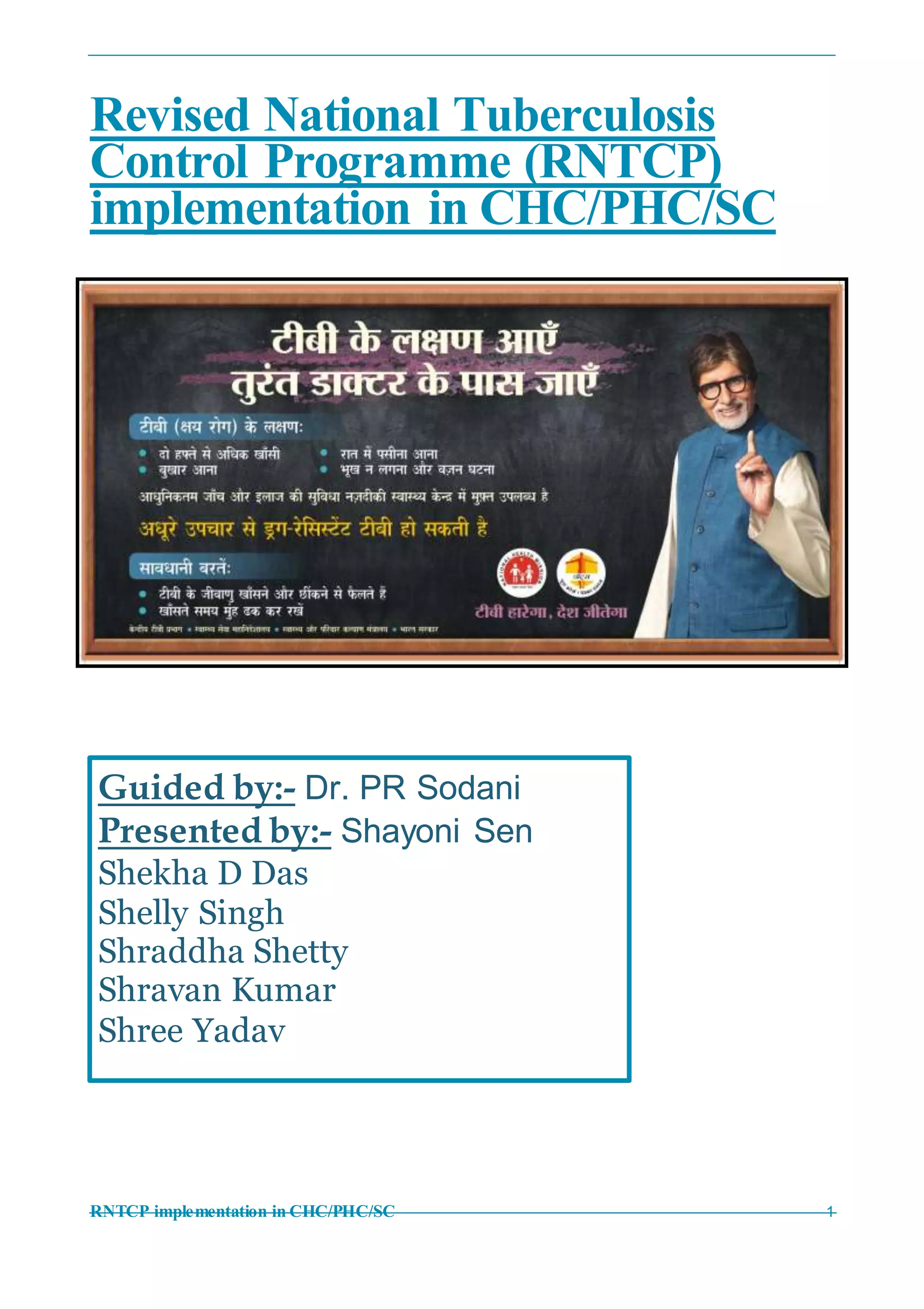 Revised National Tuberculosis Control Programme | DOCX