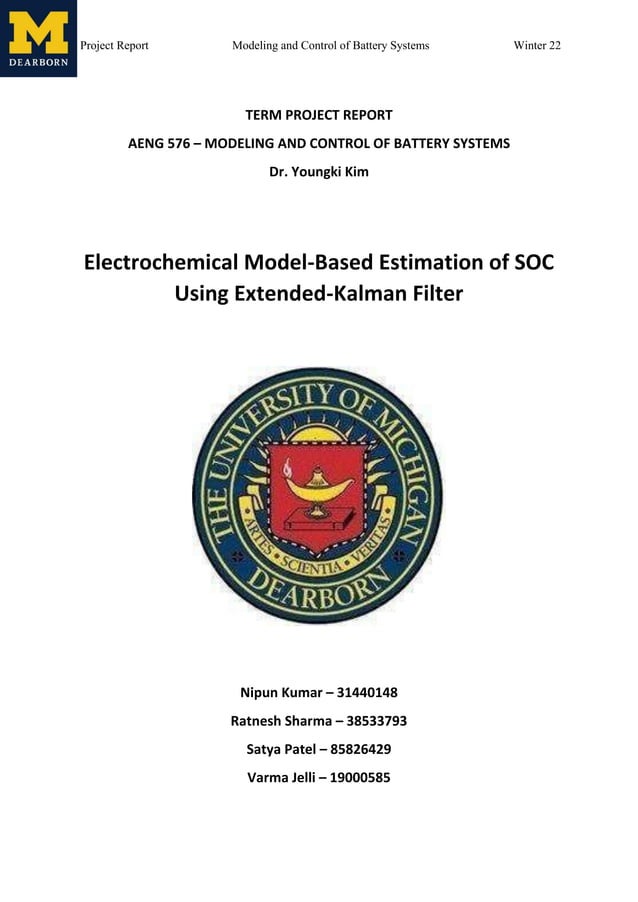 Soc Estimation Using Electro Chemical Model And Extended Kalman Filter