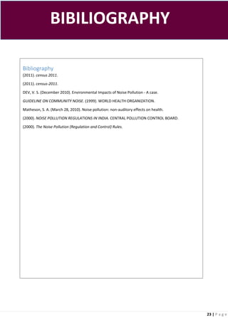 noise assesment : case study of Beohari, district- Shahdol (m.p.) | PDF