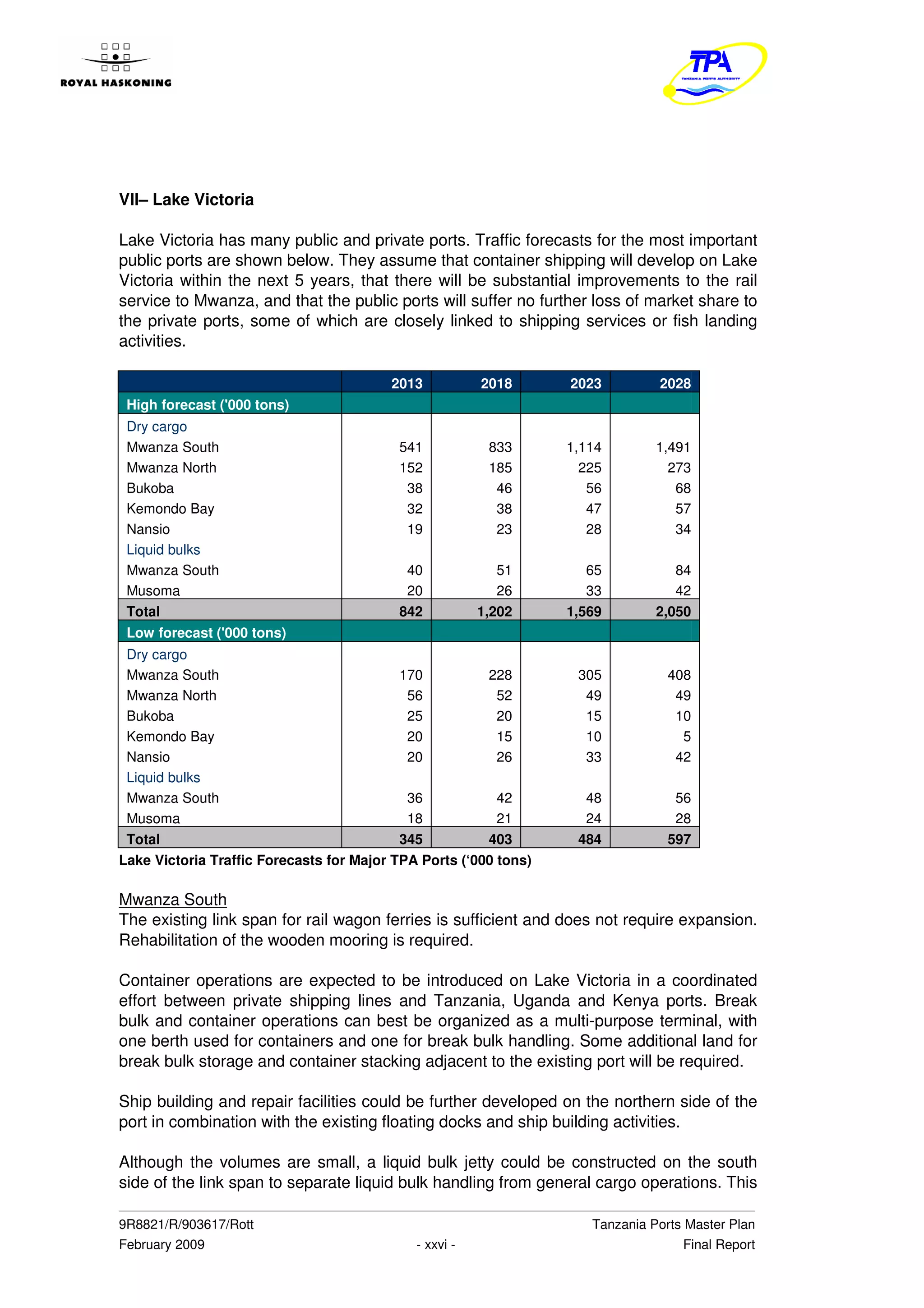 Final report tanzania ports master plan 1 to 100 | PDF