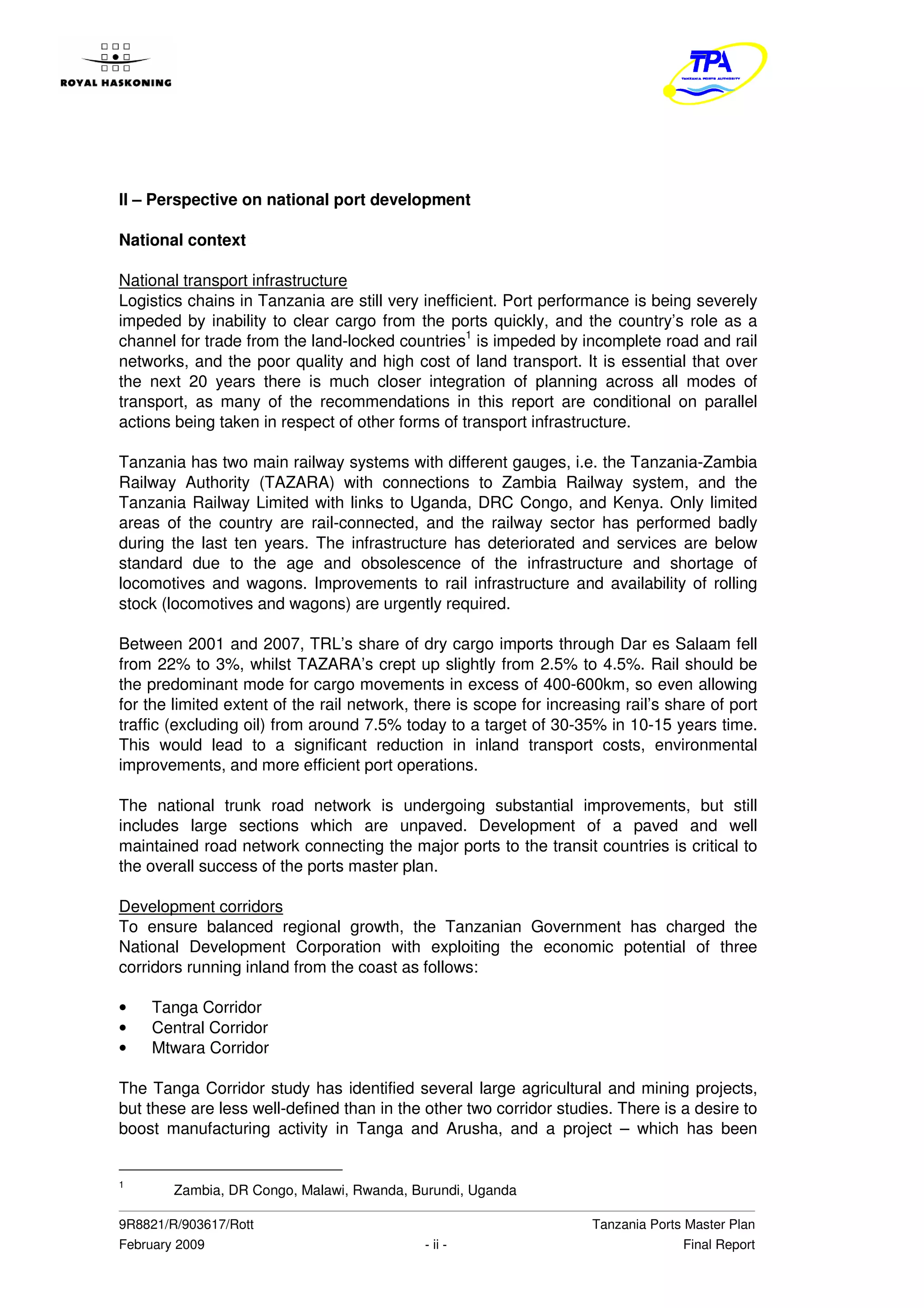Final report tanzania ports master plan 1 to 100 | PDF