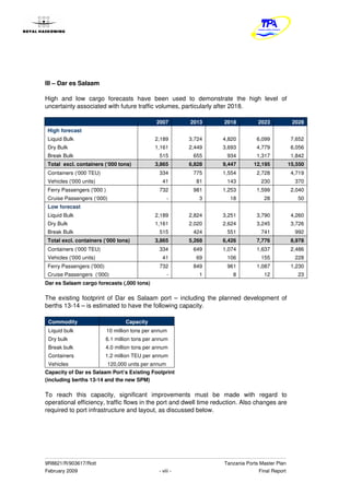 Final report tanzania ports master plan 1 to 100 | PDF