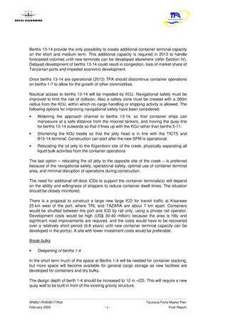 Final report tanzania ports master plan 1 to 100 | PDF