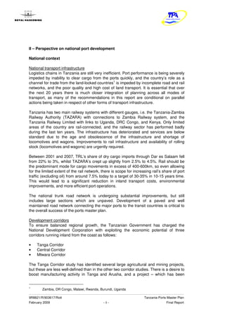Final report tanzania ports master plan 1 to 100 | PDF