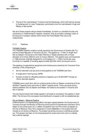 Final report tanzania ports master plan 1 to 100 | PDF