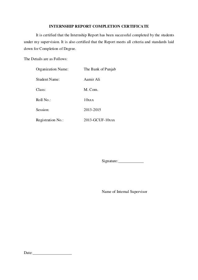 Summary of Internship report The bank of Punjab