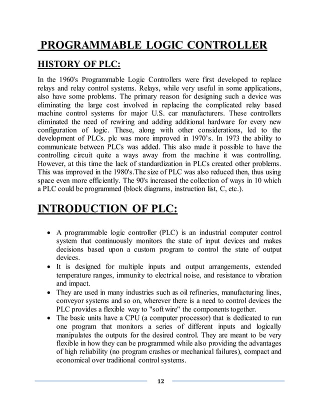 summer internship report on PLC & SCADA | PDF