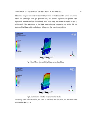 EFFECTS OF TRANSIENT LOAD ONGASTURBINE BLADE STRESS AND FATIGUE LIFE CHARACTERISTIC | PDF