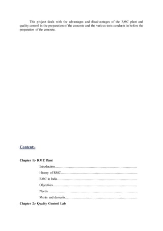 RMC plant | DOCX