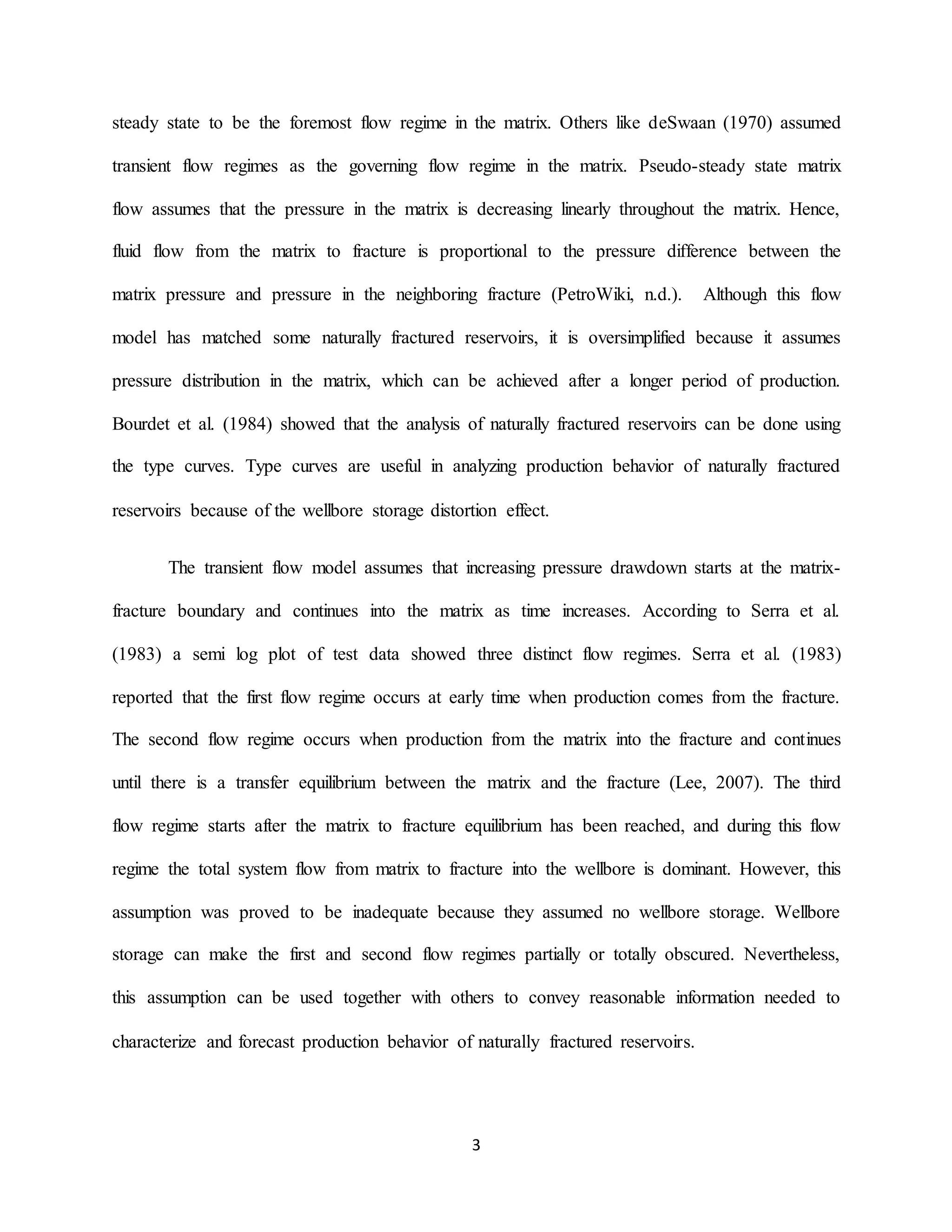 Production from Naturally Fractured Reservoirs | DOCX