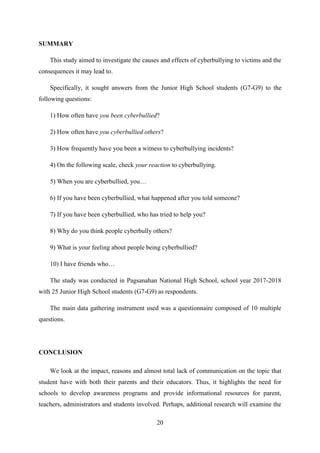 Research Paper: “Do Not Bully Me on Fb: A Study of the Causes and ...