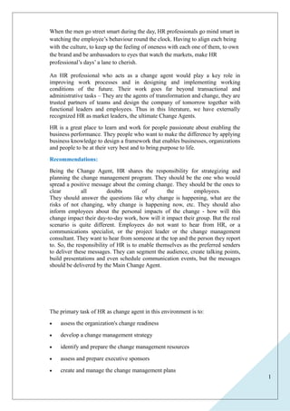 Research Paper- "HR as Change Agent" | DOC